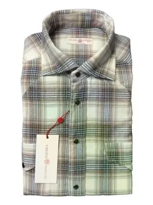 Luciano Barbera Plaid-check Long-sleeve Shirt - Neutrals