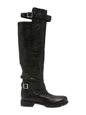 JIMMY CHOO Buckled Knee-high Boots - Black