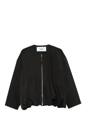 ELEH Collarless Zip-up Jacket - Black
