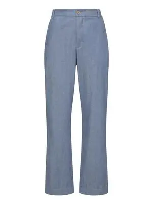 Moncler Button Detailed Straight Leg Jeans - Blue