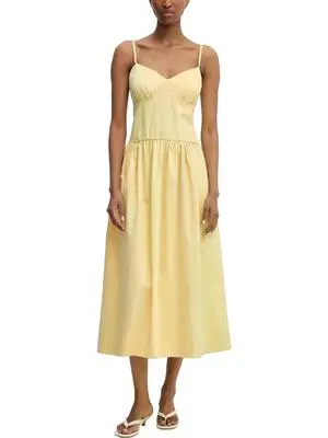 MORGAN Rdady Bow-detail Flared Midi Dress - Yellow