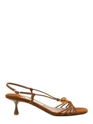 JIMMY CHOO Jimmy Choo Embellished Strappy Sandals Brown