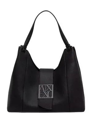 Armani Exchange Logo Plaque Tote Bag - Black