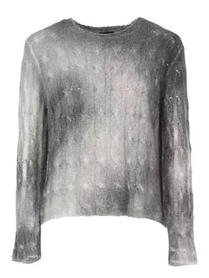 Avant Toi Cable Knit Tie-dye Sweater - Grey