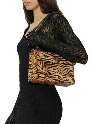 Kurt Geiger Kurt Geiger London Kensington Tiger-Print Shoulder Bag Brown