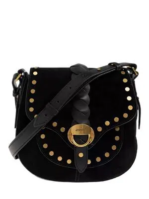 Isabel Marant Étoile Isabel Marant Altay Stud-Embellished Leather Shoulder Bag Black