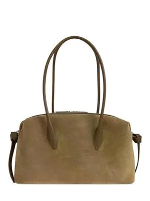 Yuzefi Brioche Duffle Suede Shoulder Bag - Brown