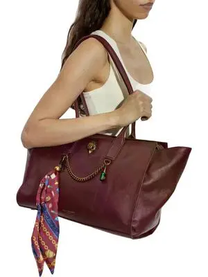Kurt Geiger Sloane Shopper Leather Tote Bag - Red