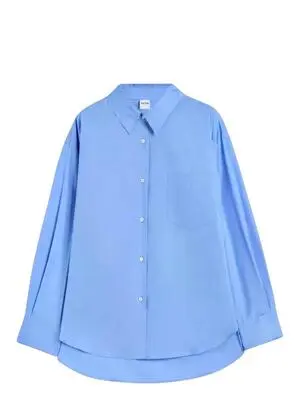 Aspesi Curved Hem Button-up Shirt - Blue