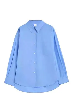 Aspesi Curved Hem Button-up Shirt - Blue