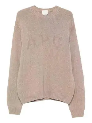 A.p.c. Logo-knit Crew-neck Sweater - Neutrals