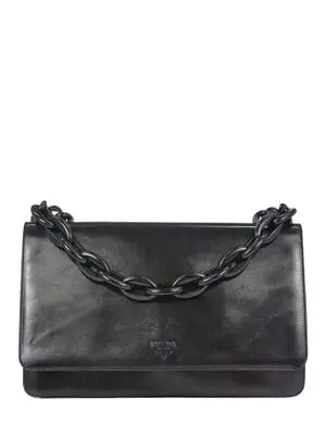 Prada Chain-link Shoulder Bag - Black