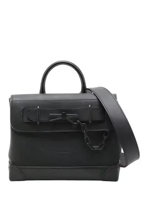 LOUIS VUITTON Monogram Taurillon Steamer Pm Satchel - Black