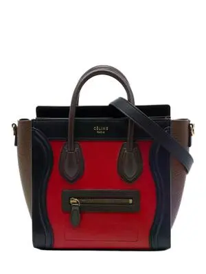 CELINE Celine Nano Luggage Satchel In Tricolor Leather