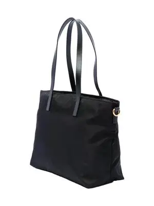 Prada Saffiano Trimmed Tessuto Satchel - Black