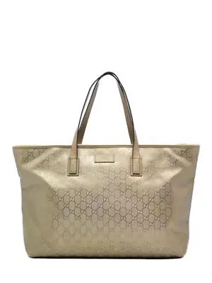 Gucci Gucci Large GG Imprimé Tote Bag Gold