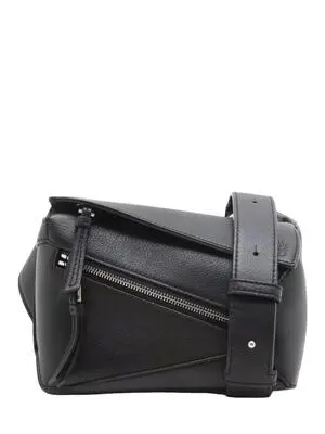 Loewe Mini Calfskin Puzzle Bumbag Belt Bag - Black