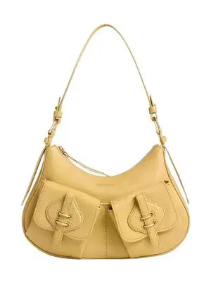 COCCINELLE Mavery Grained Leather Small Shoulder Bag - Yellow