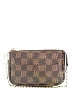 LOUIS VUITTON Pochette Accessoires Damier Mini Clutch Bag - Brown