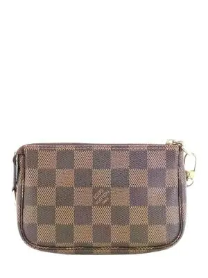 LOUIS VUITTON Pochette Accessoires Damier Mini Clutch Bag - Brown