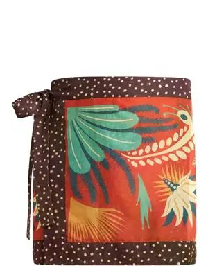 Etro X Tabby Booth Cotton Cover-up Mini Skirt - Red