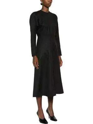 Victoria Beckham Long-sleeve Midi Dress - Black