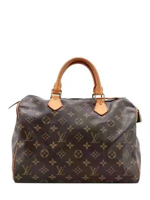 LOUIS VUITTON Speedy Handbag Monogram Canvas 30 Satchel - Brown