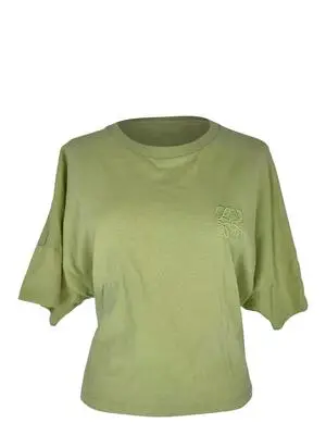 Loewe Loewe Anagram Embroidered Cotton T-Shirt Green