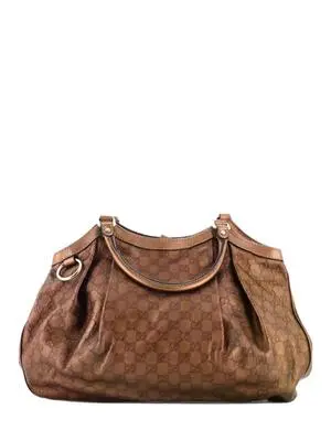 Gucci Sukey Ssima Leather Large Tote Bag - Brown