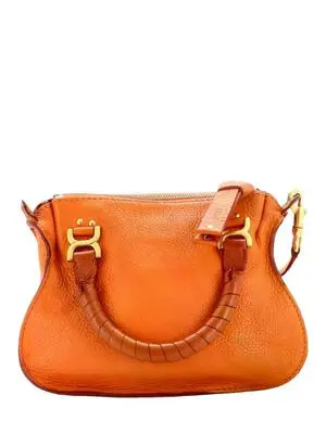 Chloé Marcie Satchel Leather Baby Crossbody Bag - Orange
