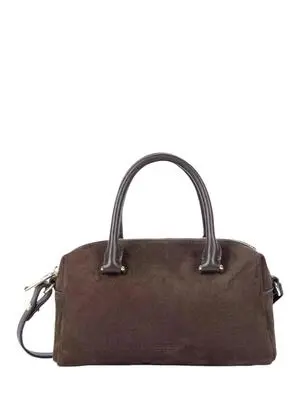 LANCASTER Suede Leather Shoulder Bag - Brown