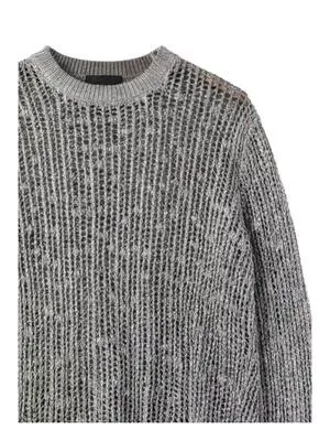 Avant Toi Metallic-effect Mesh-knit Sweater - Grey