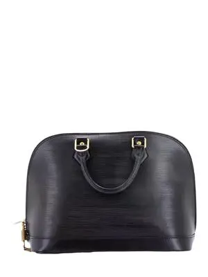 LOUIS VUITTON Vintage Alma Handbag Epi Leather Pm Satchel - Black