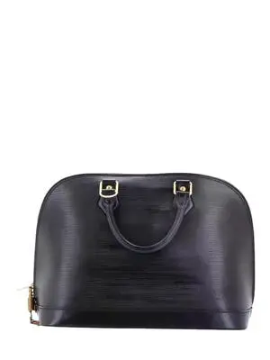LOUIS VUITTON Vintage Alma Handbag Epi Leather Pm Satchel - Black