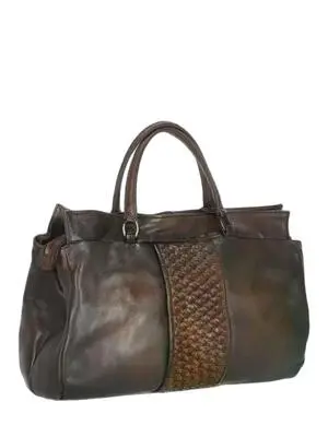 REPTILE'S HOUSE Braided Leather Tote Bag - Brown