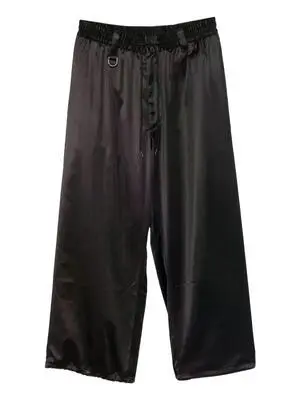 Y3 Drawstring Satin Trousers - Black