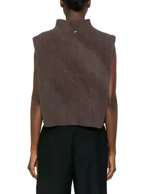 Herno Sleeveless High-neck Sweater - Brown