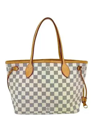 LOUIS VUITTON Damier Azur Neverfull Pm Shoulder Bag - White