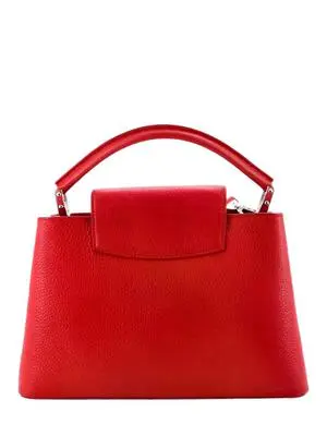 LOUIS VUITTON Capucines Bag Leather Pm Satchel - Red