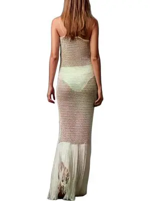 BLESS Takara Fringed Maxi Dress - Neutrals