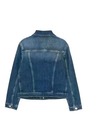 L'Agence Faded Effect Denim Jacket - Blue