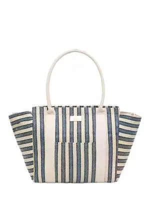 MORGAN Striped Tote Bag - Neutrals