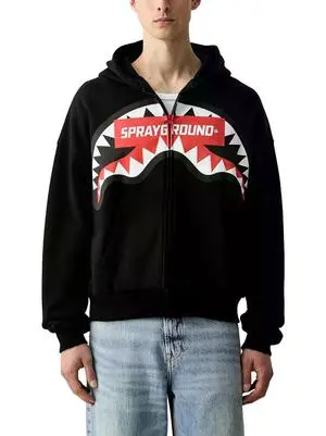 SPRAYGROUND Shark Print Zip-up Hoodie - Black