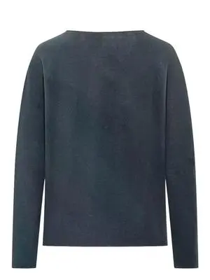 GRAN SASSO Crew Neck Ribbed Knit Sweater - Blue