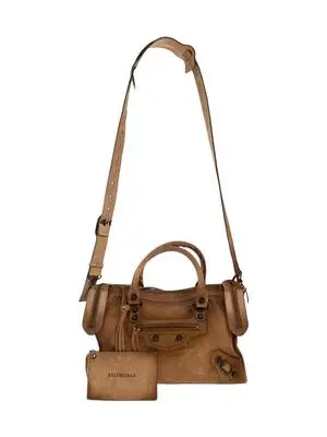 Balenciaga Small Le City Suede Tote Bag - Brown