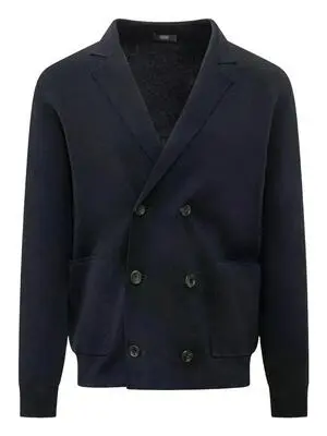 HOSIO Double-breasted Patch-pocket Blazer - Blue