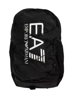EA7 Logo Print Backpack - Black