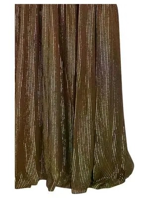 PETAR PETROV Metallic-stripe Tiered Maxi Dress - Brown