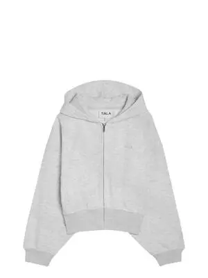 TALA Logo-embroidered Zip-up Hoodie - Grey