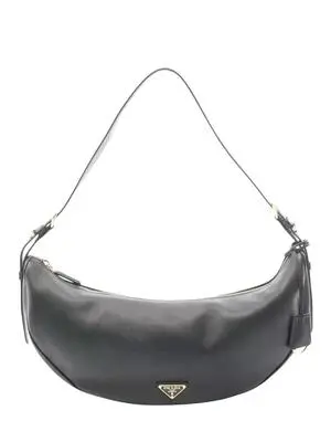 Prada Large Calfskin Demi Lune Shoulder Bag - Black